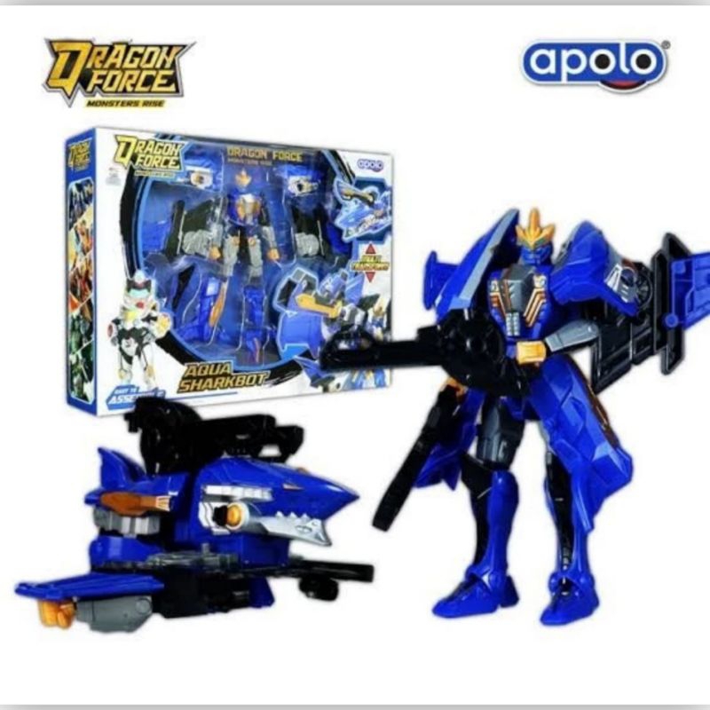 Jual Mainan Robot Apolo Dragon Force Monsters Rise Aqua Sharkbot ...