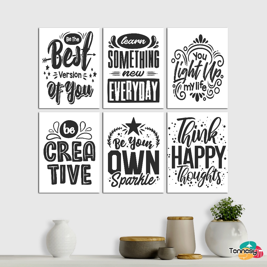 Jual HIASAN DINDING QUOTES MONOCHROME WALL DECOR 15X20CM PAJANGAN KAYU ...