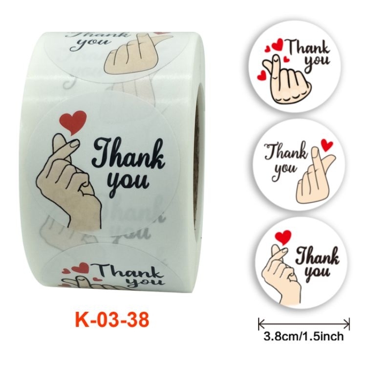Jual stiker thank you ukuran lebih besar 3,8 cm, 5 cm | Shopee Indonesia