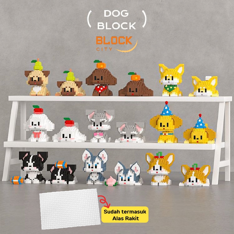 Jual BLOCK CITY- Block Toys Cute Dog Nano block brick toys mainan balok ...