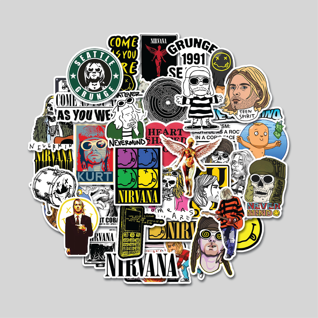 Jual STICKER PACK NIRVANA | STICKER TUMBLER | STIKER LAPTOP KOPER HELM ...