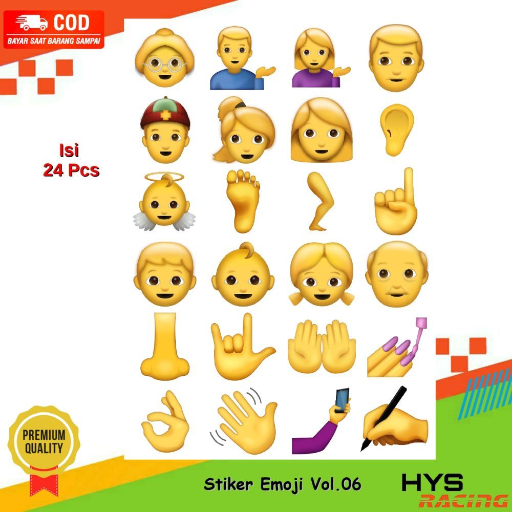 Jual Stiker Helm Motor Sticker Pack WhatsApp Emoji Emoticon - Mobil ...