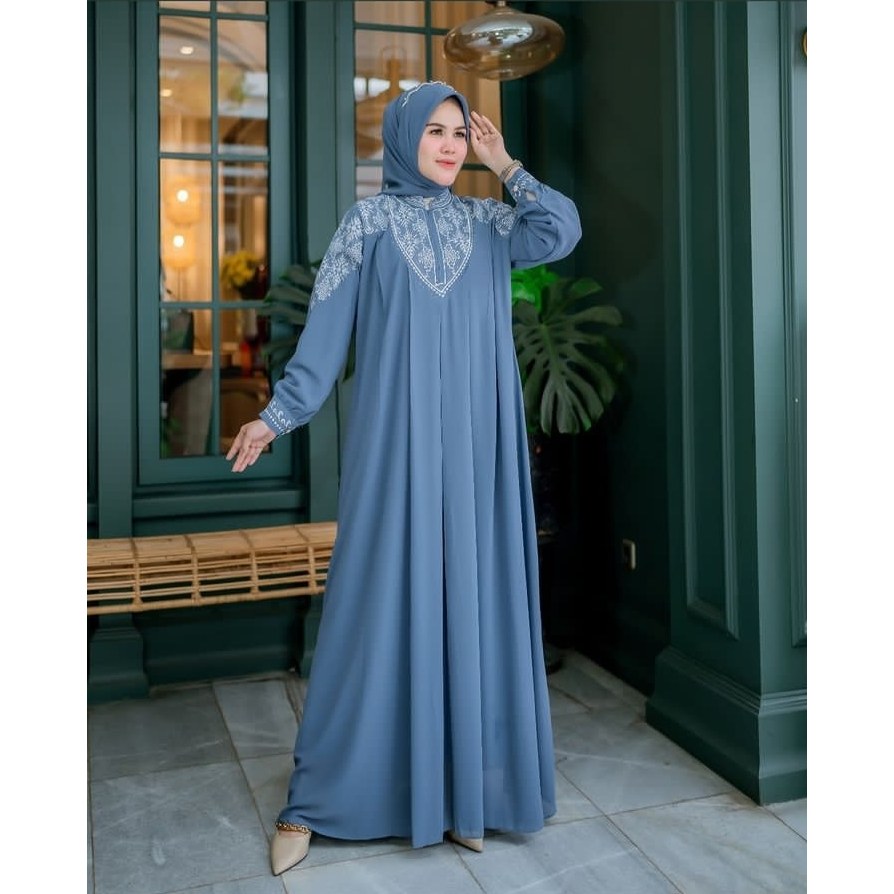 Jual gamis terbaru 2024 kekinian-outfit lebaran 2024-anora dress bordir ...