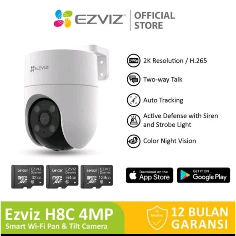 Jual Ezviz H8c 2K+ Outdoor CCTV Pan & Tilt Wifi IP Camera Auto Tracking ...