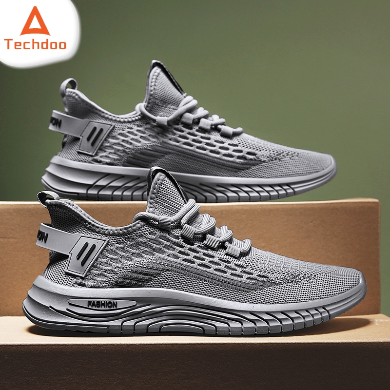 Jual Techdoo Sepatu Sneakers Pria Olahraga Sekolah Sepatu Casual Kerja Santai Anti Slip Spatu ...