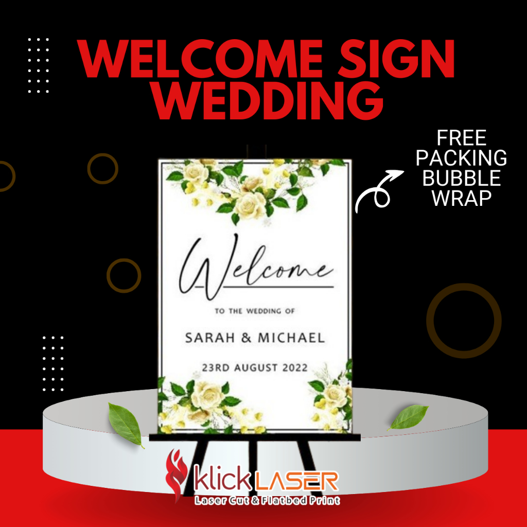 Jual Welcome Wedding Sign Custom | Papan Selamat Datang Pernikahan ...