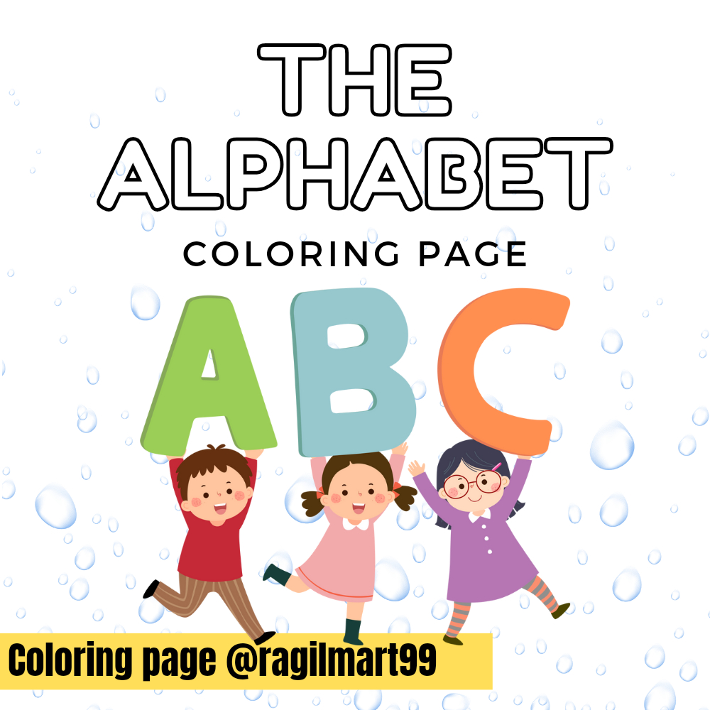 Jual DIY Coloring Page Alphabet / Lembar Mewarnai Sketsa Huruf Lengkap ...