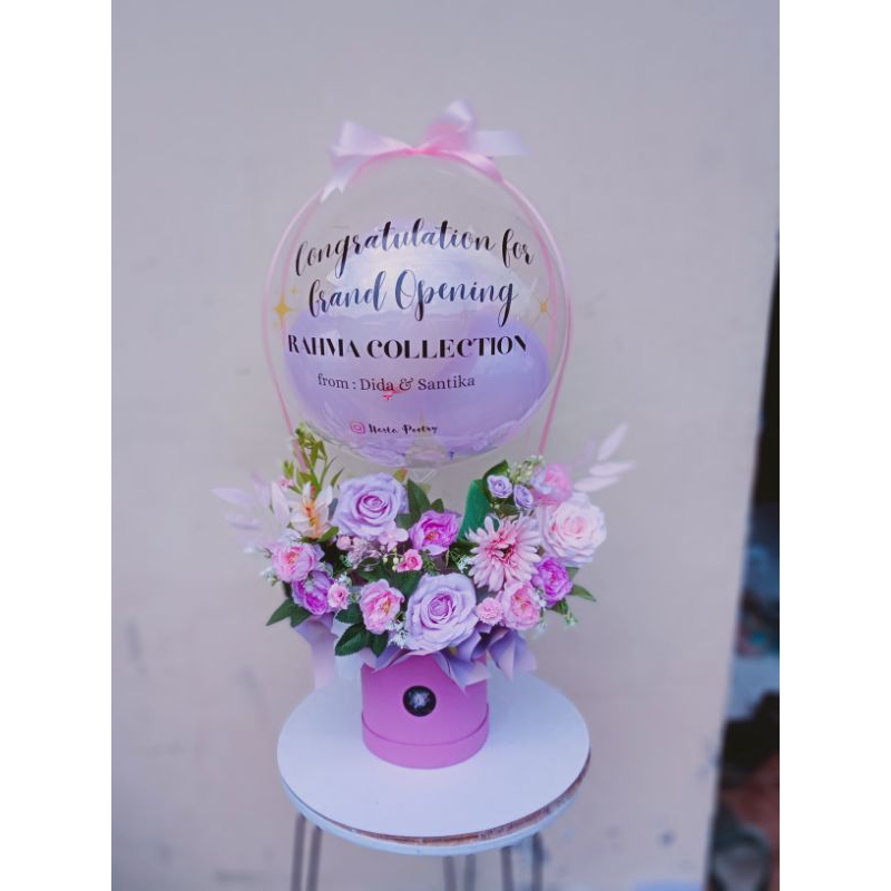 Jual (LARGE) PREMIUM BLOOM BOX ARTIFICIAL FLOWER, BUNGA BALLOON Hadiah ...