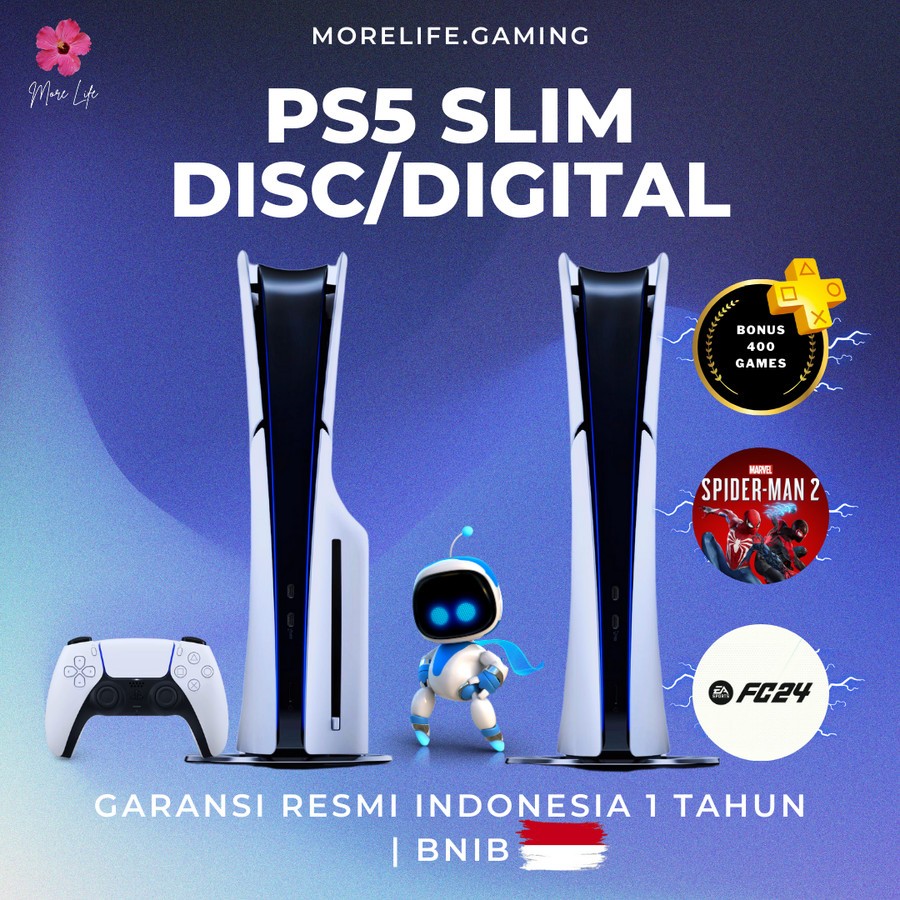 Jual PS5 Slim Disc Edition, PS5 Slim Digital Edition, Resmi Indonesia ...