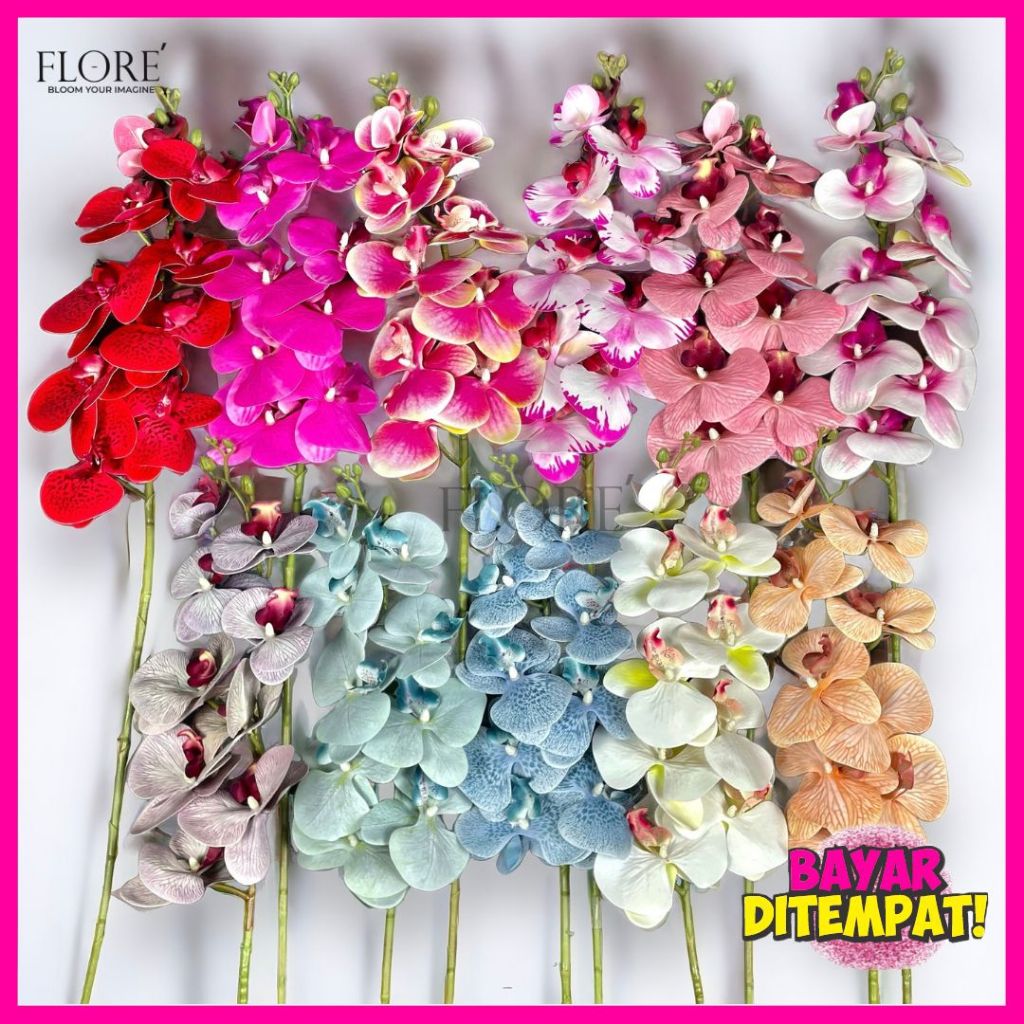 Jual Bunga Anggrek Bulan Latex X9/1 PCS Bunga Anggrek Artificial/Bunga ...