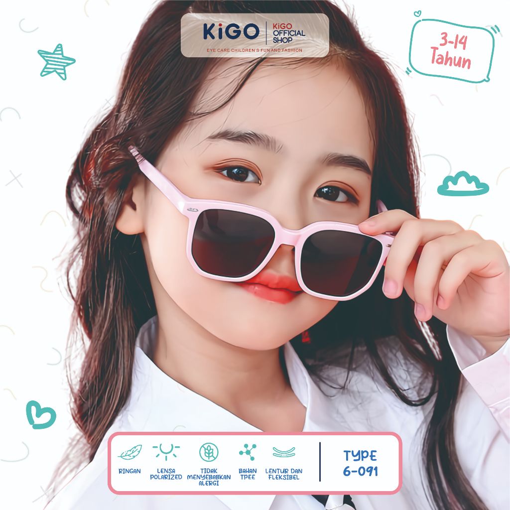 Jual Kigo Kacamata Anak Hitam Sunglasses Polarized TPEE Ringan Anak ...