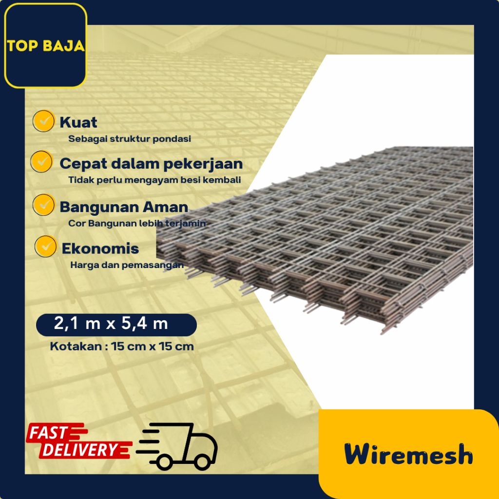 Jual Wiremesh M6, M7, M8 dan M10 Ukuran 2.1 m X 5.4 m dengan kotak 150 ...