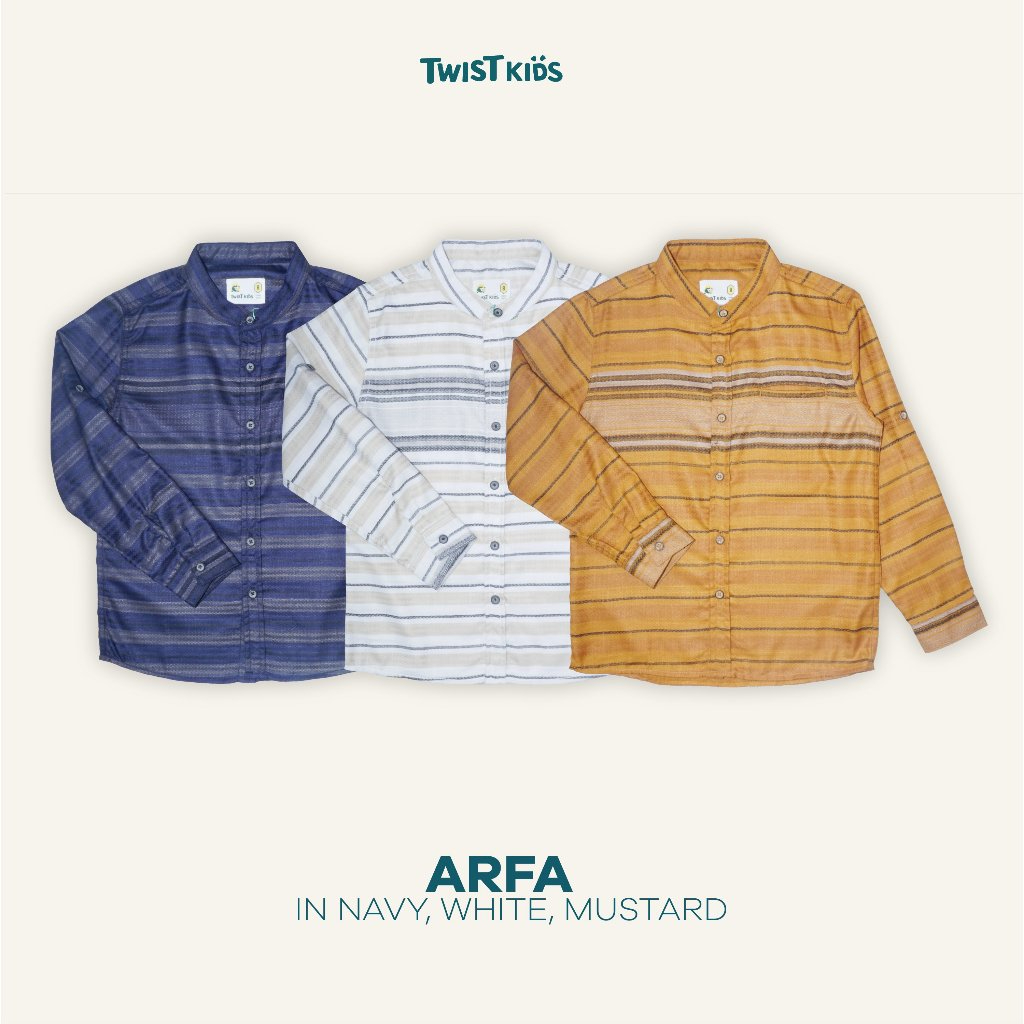 Jual Twist Kids - Arfa NC, Kemeja Koko Motif Stripe Lengan Panjang Baju ...