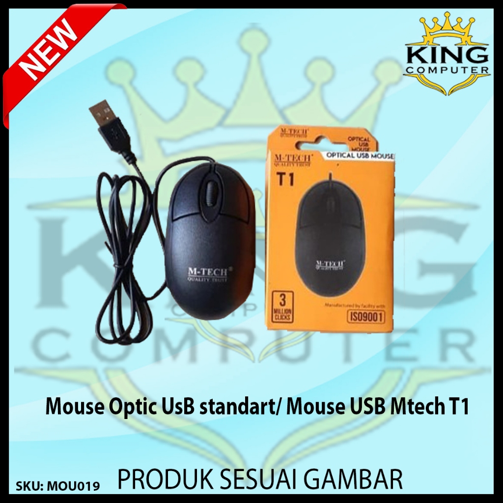 Jual Mouse Optic UsB standart/ Mouse USB Mtech T1 | Shopee Indonesia