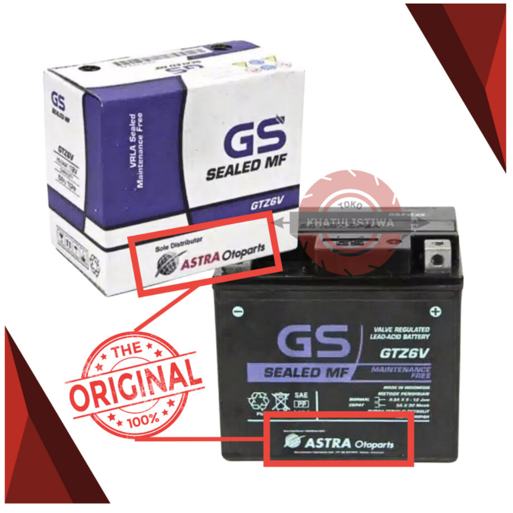 Jual AKI KERING GS ASTRA GTZ6V VARIO 125/150/fu CBR 150R AKI GS ...