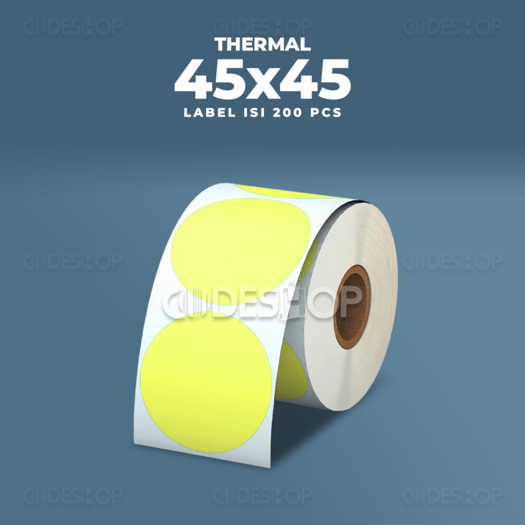 Jual Label Stiker Bulat 45x45mm 45x45 Sticker Thermal 45 x 45 mm Yellow ...