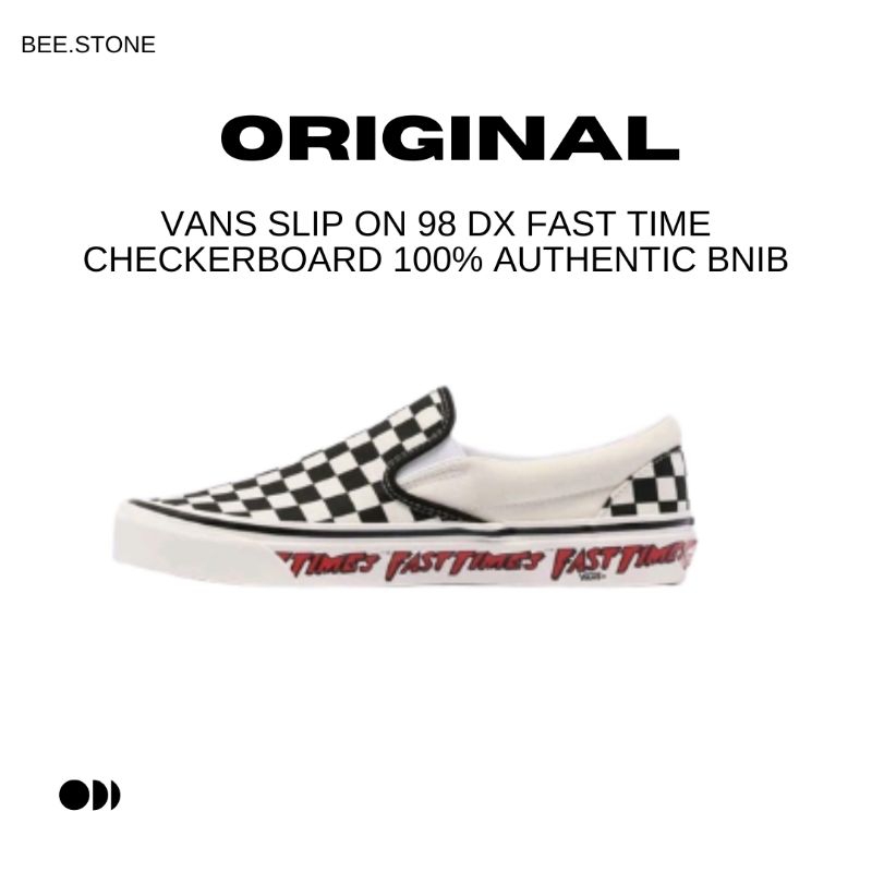 Jual Vans Slip On 98 DX Fast Time Checkerboard 100% Authentic BNIB ...