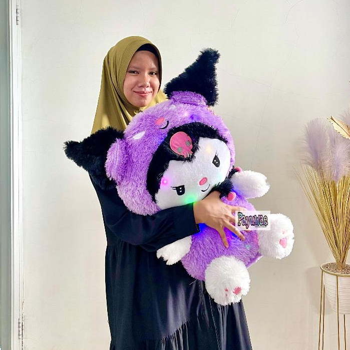 Jual BONEKA KUROMI SANRIO JUMBO LED 60CM LAMPU MENYALA KAIN HALUS ...