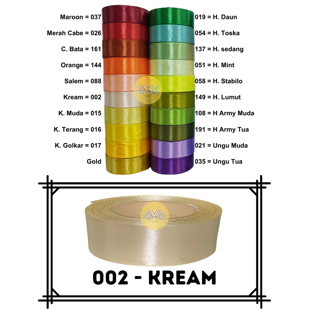 Jual Pita Satin 3/4 INCH / 2 CM | Shopee Indonesia