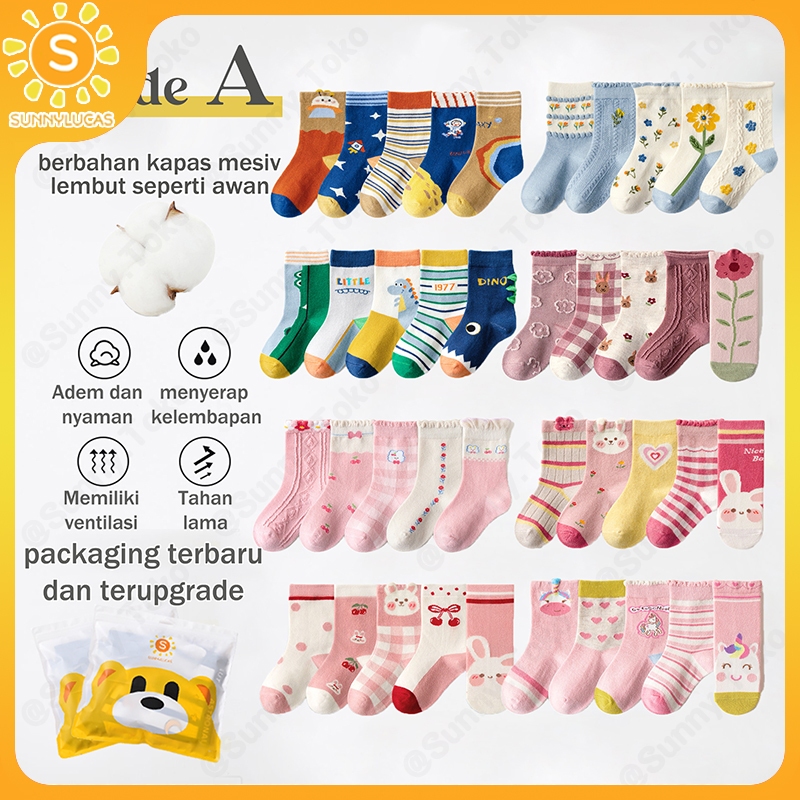 Jual Sunny.Lucas (1-12Tahun)Katun murni Baby Kaos Kaki Anak Motif Bayi Karakter Kaus Kaki ...