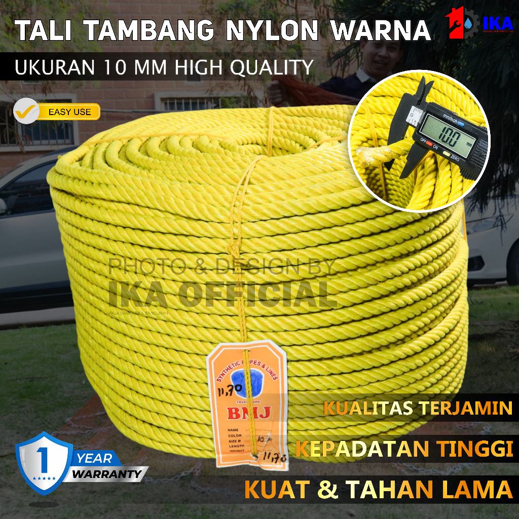 Jual Tali tambang plastik 10 mm per roll TALI TAMBANG ROLL PPD 10MM ...
