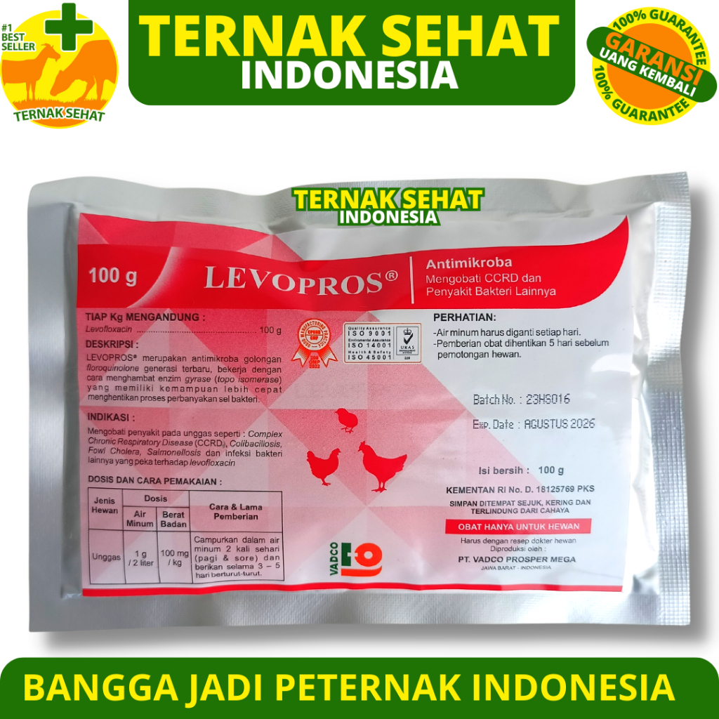 Jual LEVOPROS 100 GRAM VADCO - Obat Ayam Cekres Batuk Crd Colibacilosis ...