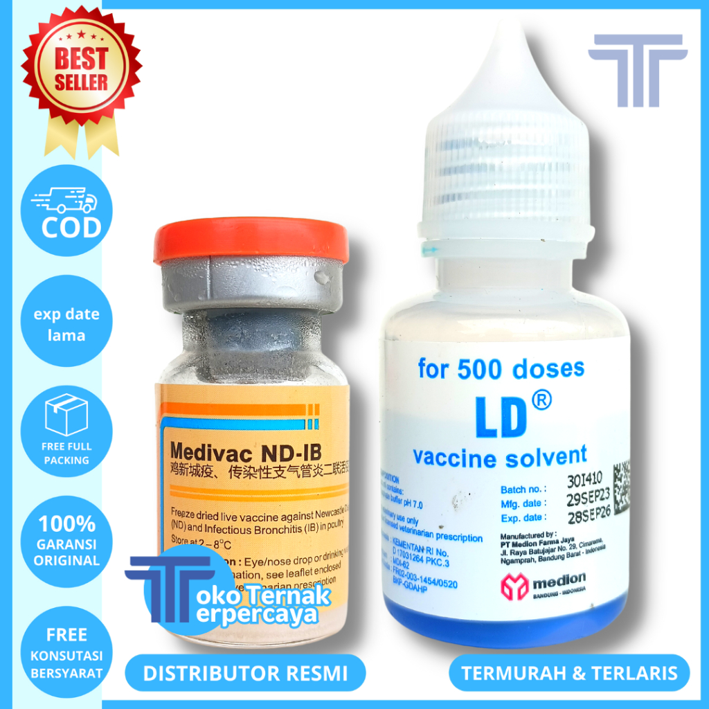 Jual VAKSIN MEDIVAC ND IB DOSIS 500 EKOR + PELARUT MEDIVAC MEDION ... Jual VAKSIN MEDIVAC ND IB DOSIS 500 EKOR + PELARUT MEDIVAC MEDION ...