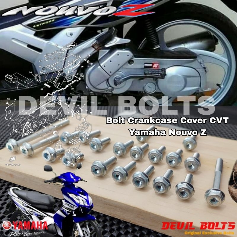 Jual Baut Crankcase Cover CVT Yamaha Nouvo Z (Mode Dua Kunci) | Shopee ...