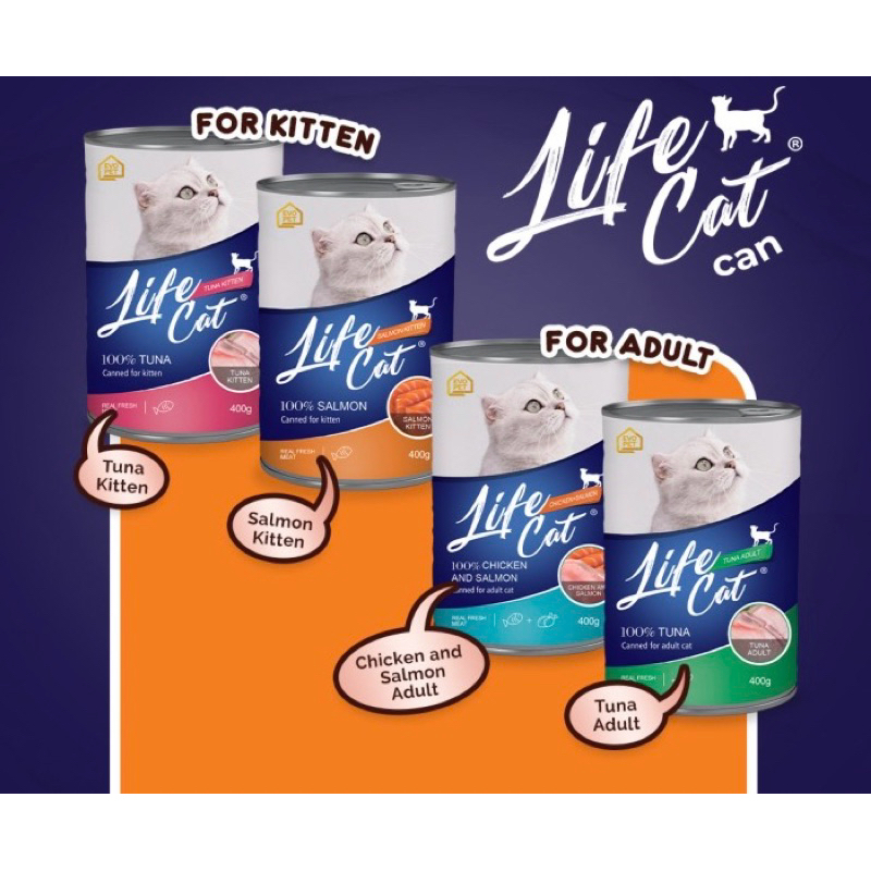 Jual Life Cat Kaleng Adult dan kitten - Makanan Basah 400G | Shopee ...