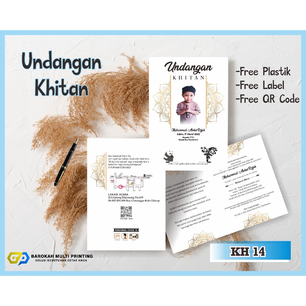 Jual Undangan Sunat Undangan Khitanan Walimatul Khitan Bahan Tik200gr ...