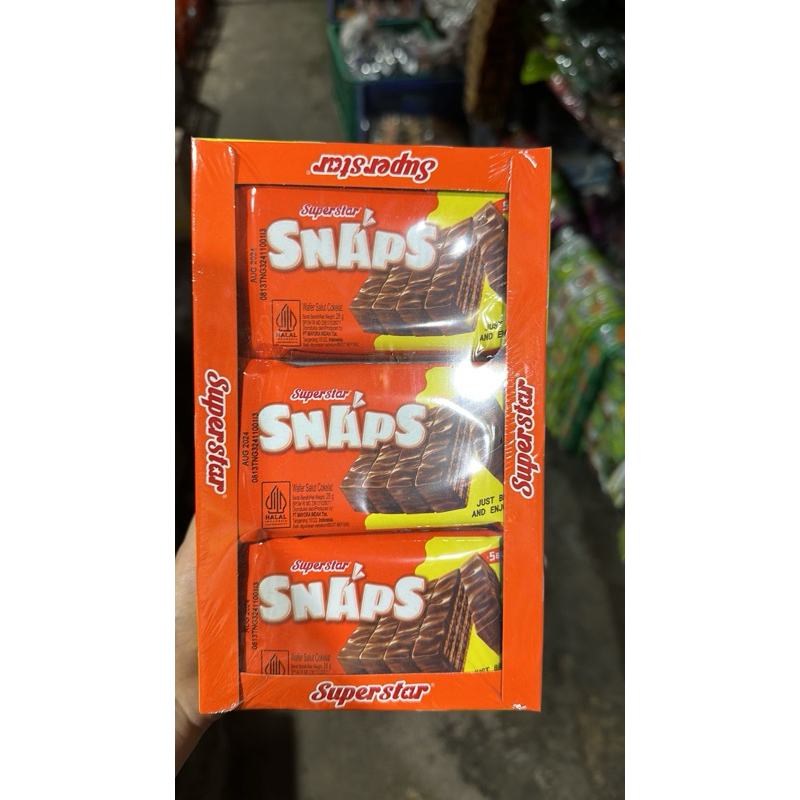 Jual Superstar Snap Wafer Coklat 1 Box isi 12 / Superstar snaps ...