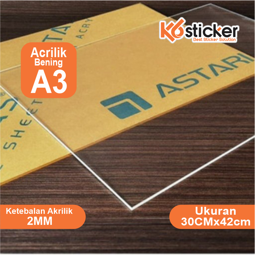 Jual AKRILIK lembaran 2mm A3 / Akrilik bening / Astari / Acrylic ...