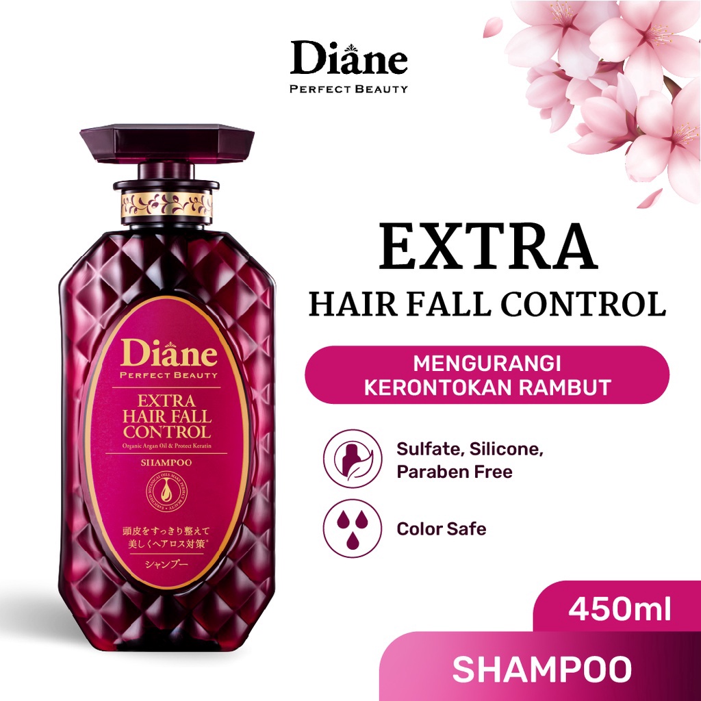 Jual TERBARU Diane Extra Hair Fall Control Shampoo 45 ml Made in Japan ...