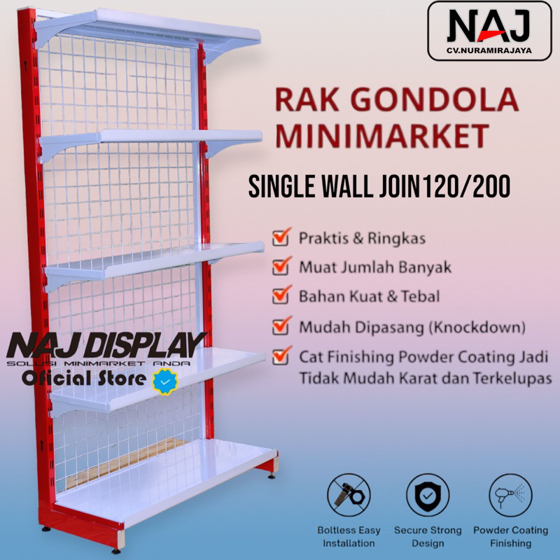 Jual RAK SINGLE WALL 5 SUSUN JOiN PENYAMBUNG KE STARTING | Shopee Indonesia