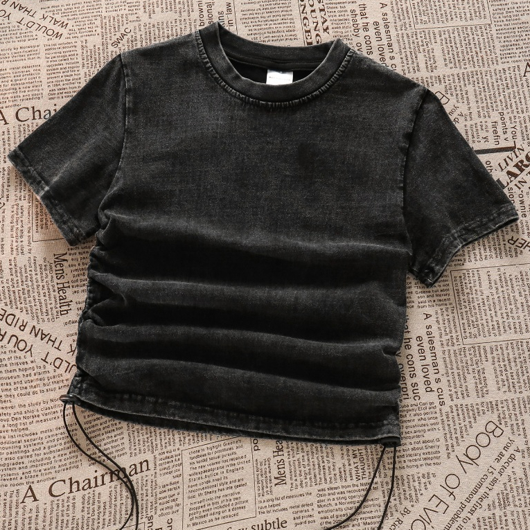 Jual Po Floret Washed Crop Top T Shirt Kaos Crop Slim Fit American