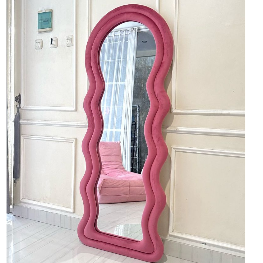 Jual Arch Wave Mirror Oval by Bangun Karya / wavy mirror/ Kaca estetik ...
