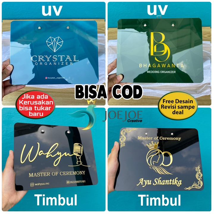 Jual CUE CARD MC AKRILIK MURAH PREMIUM COSTUM WARNA UNTUK PEMBAWA ACARA ...