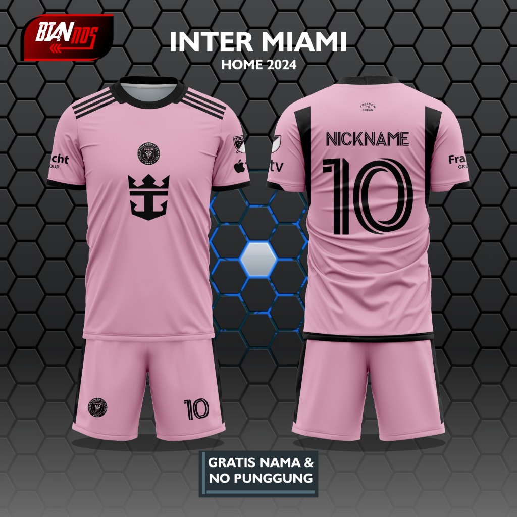 Jual JERSEY BOLA INTER MIAMI HOME TERBARU 2024 FULL PRINTING (GRATIS ...