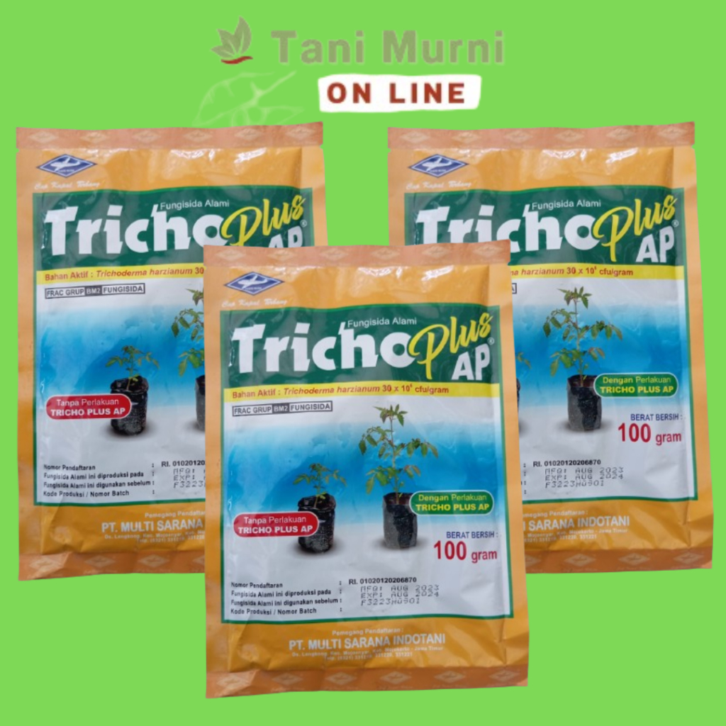 Jual TRICHO PLUS AP 100 Gram Fungisida Alami Busuk Batang | Shopee ...