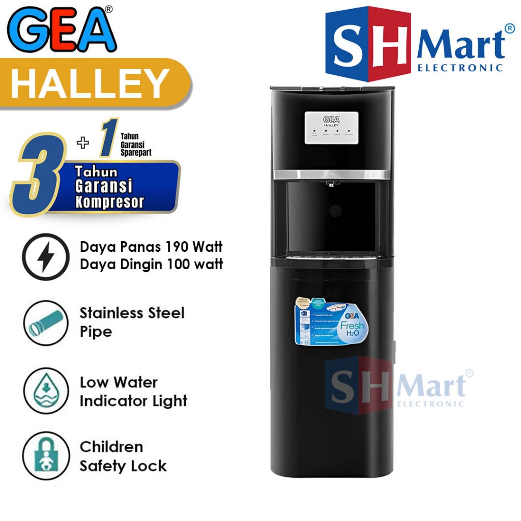 Jual DISPENSER GALON BAWAH GEA HALLEY LOW WATT GARANSI RESMI | Shopee ...