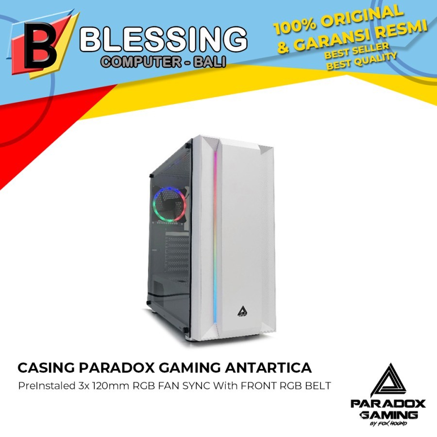 Jual CASING PARADOX GAMING ANTARTICA - PREINSTALED 3x 120mm RGB Fan ...