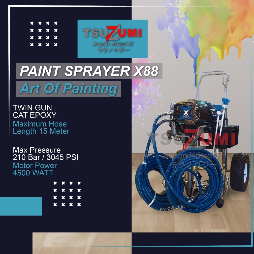 Jual Mesin Cat Semprot elektrik 2 gun 2 selang Airless Paint Sprayer ...