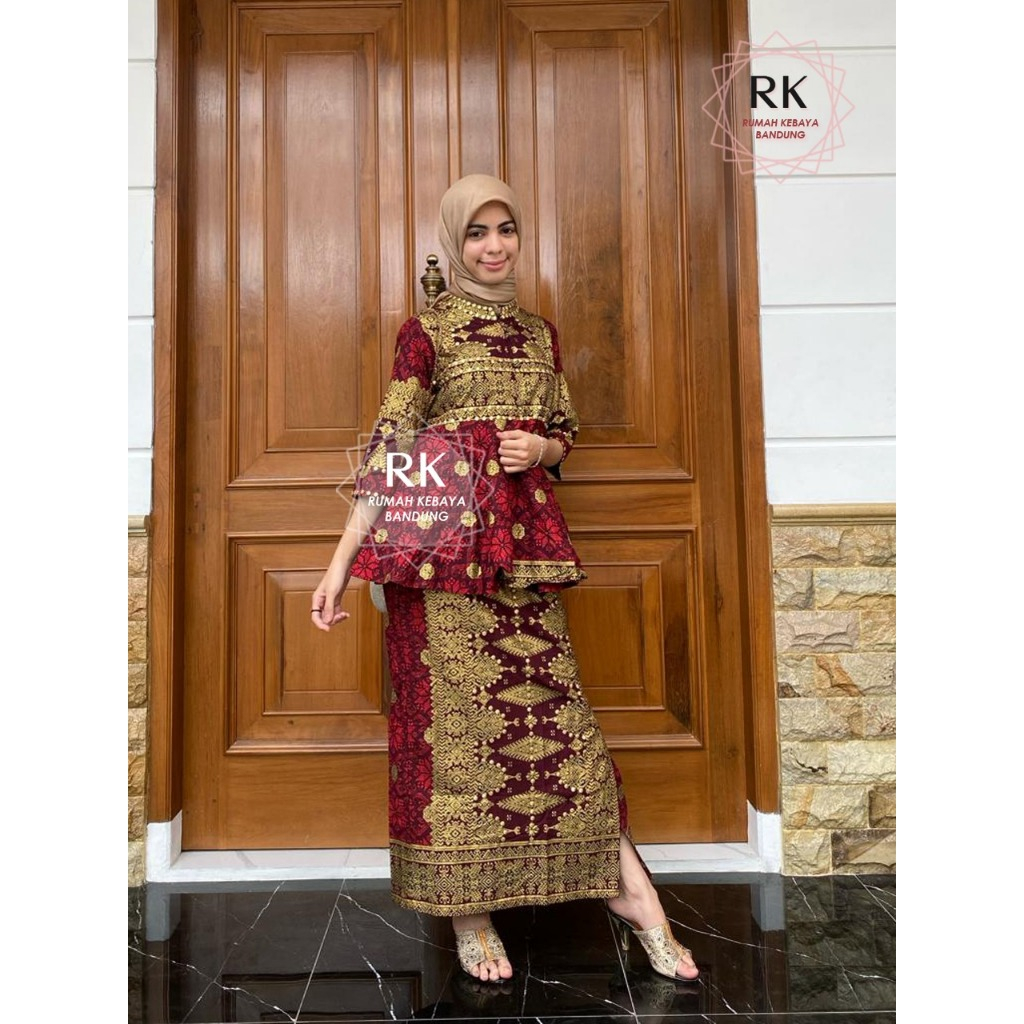 Jual SETELAN PEPLUM BABYDOLL MOTIF SONGKET BATIK JUPRI PALEMBANG RUMAH ...