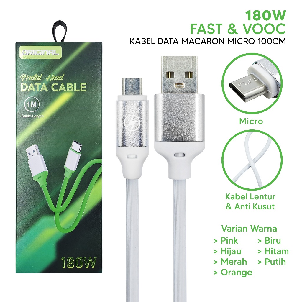 Jual KABEL DATA MACARON MICRO FAST CHARGING 100CM MURAH MERIAH COLOKAN ...