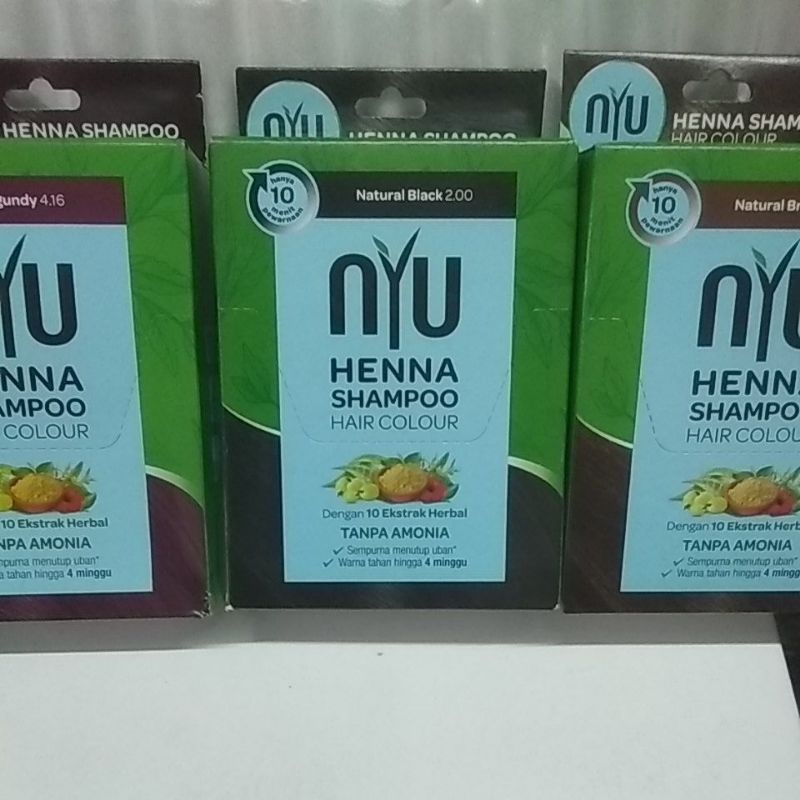 Jual henna shampoo nyu hair color NYU Shampoo Pewarna Rambut Henna 20ml ...