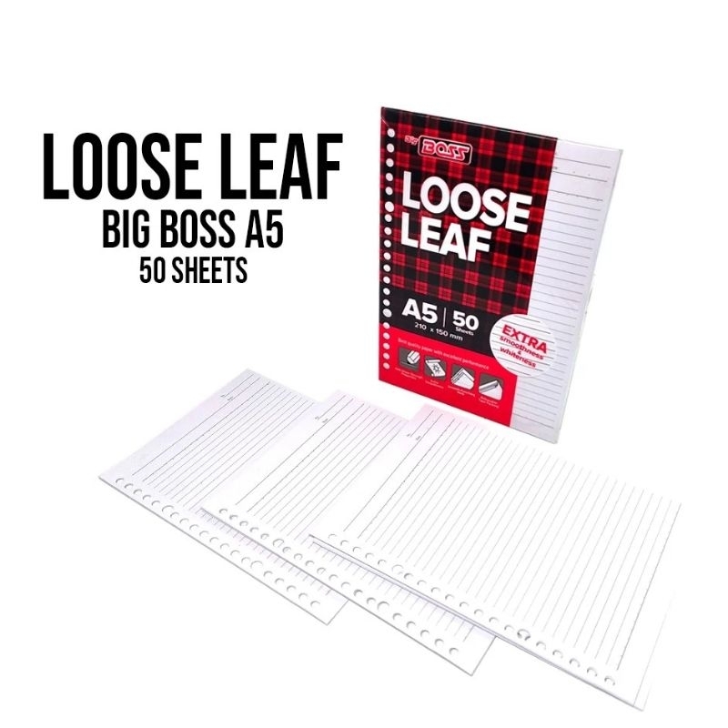 Jual 50 lembar loose Leaf Boss garis A5 (20 ring) | Shopee Indonesia