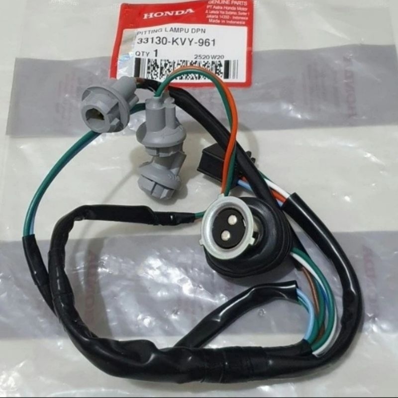 Jual fitting lampu depan soket lampu honda beat karbu original AHM ...