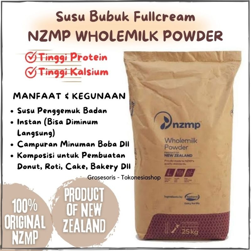Jual Susu Bubuk Fullcream NZMP 1Kg - Wholemilk by Fonterra New Zealand ...