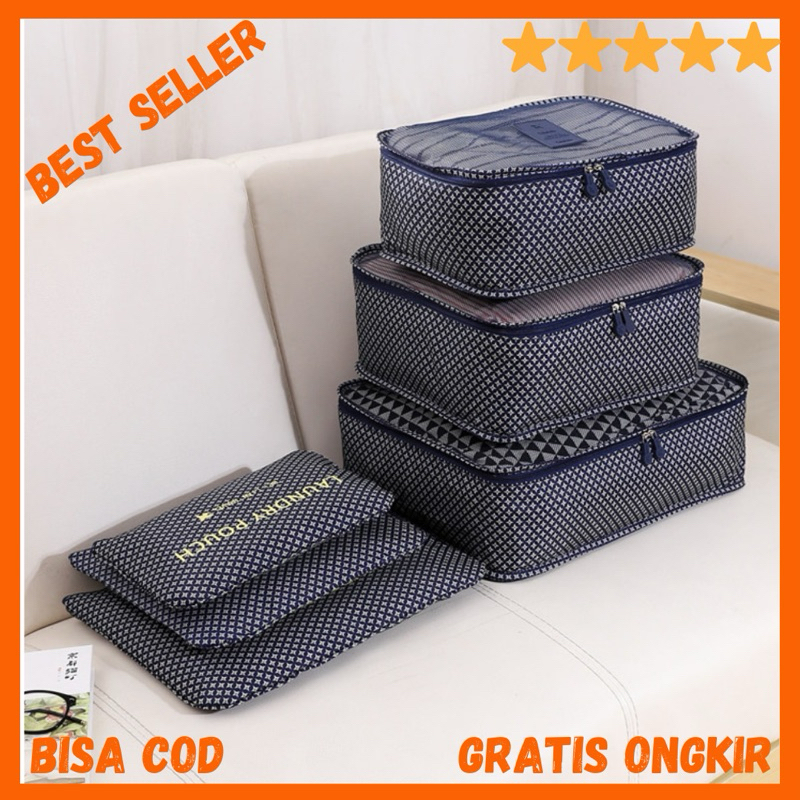 Jual Tas Travel Bag Laundry Organizer Packing Cubes 6 PCS | Shopee ...