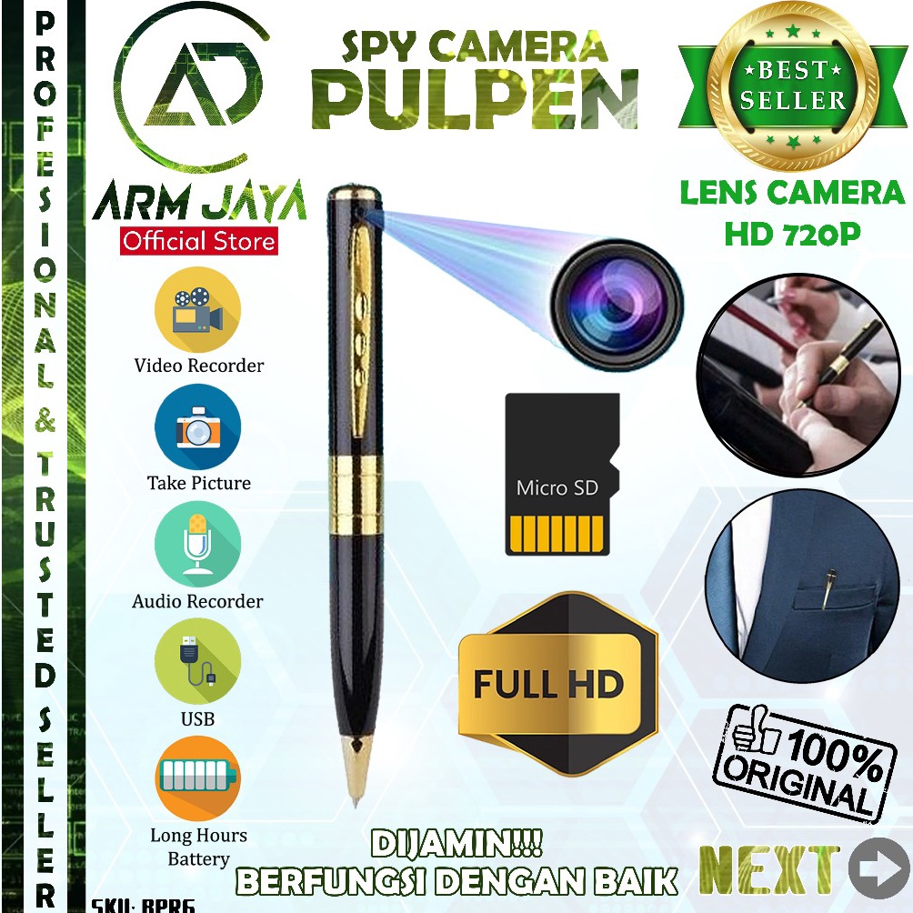 Jual ART F39X BPR 6 SPY KAMERA PULPEN PENGINTAI TERSEMBUNYI PEREKAM ...